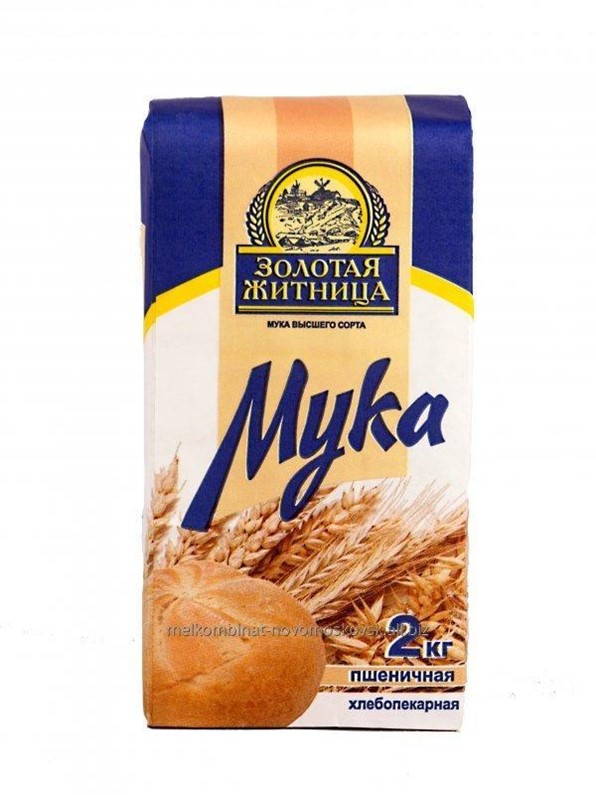 Мука пшеничная хлебопекарная высший сорт ЗОЛОТАЯ ЖИТНИЦА 2 кг в ...