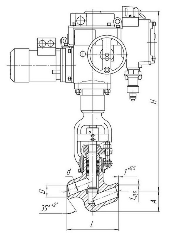 Клапан запорный DN 32-65 с электроприводом (ЭК) в Барнауле (Клапаны ...